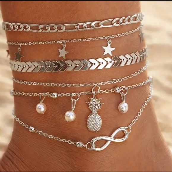 Jewelry | Nwt Ankle Set 5 Piece | Poshmark